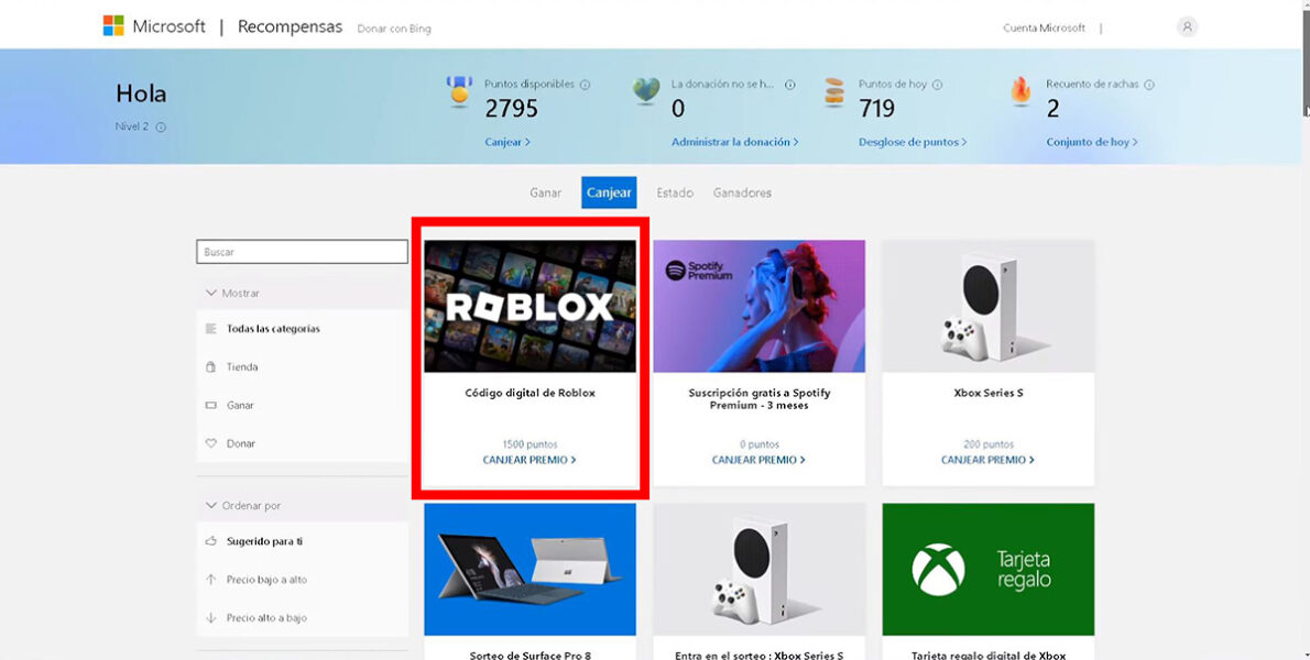 Cómo usar Microsoft Rewards para ganar Robux (2025)
