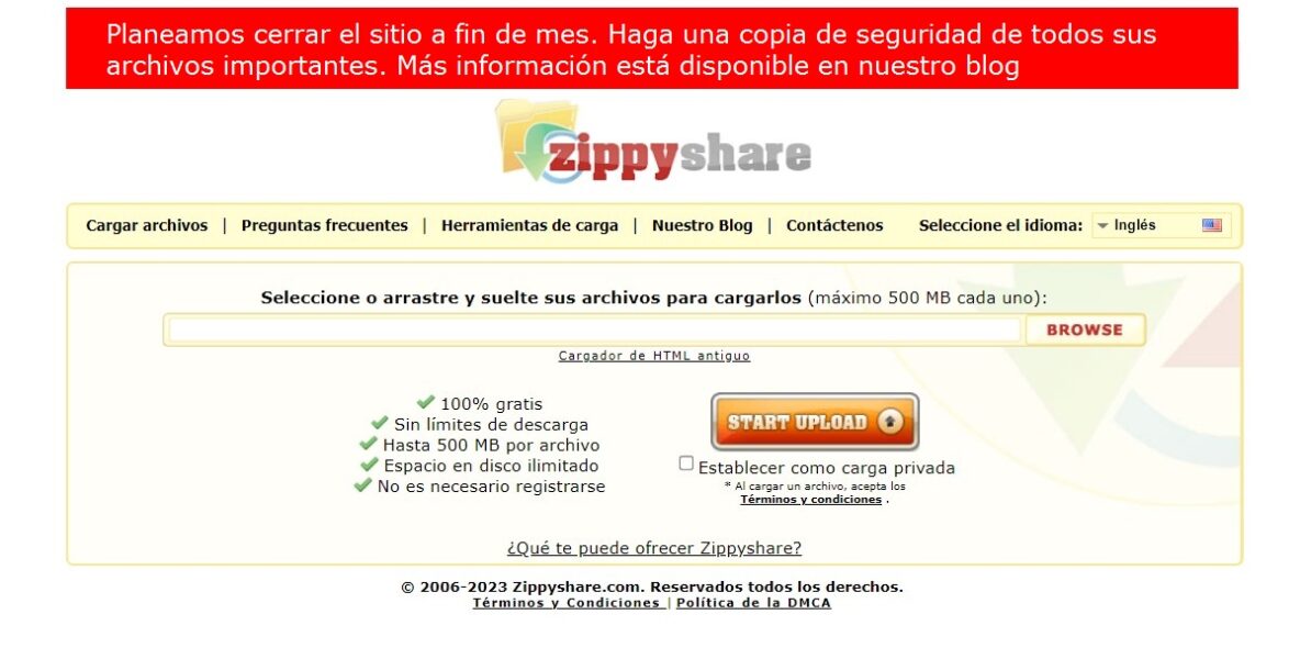 Zippyshare cierra tras 17 años de ofrecer almacenamiento gratuito online