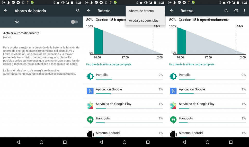 Activar ahorro de energía Android