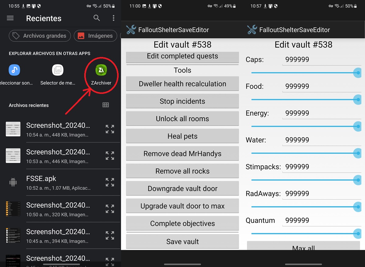 Cómo usar el Save Editor de Fallout Shelter en Android