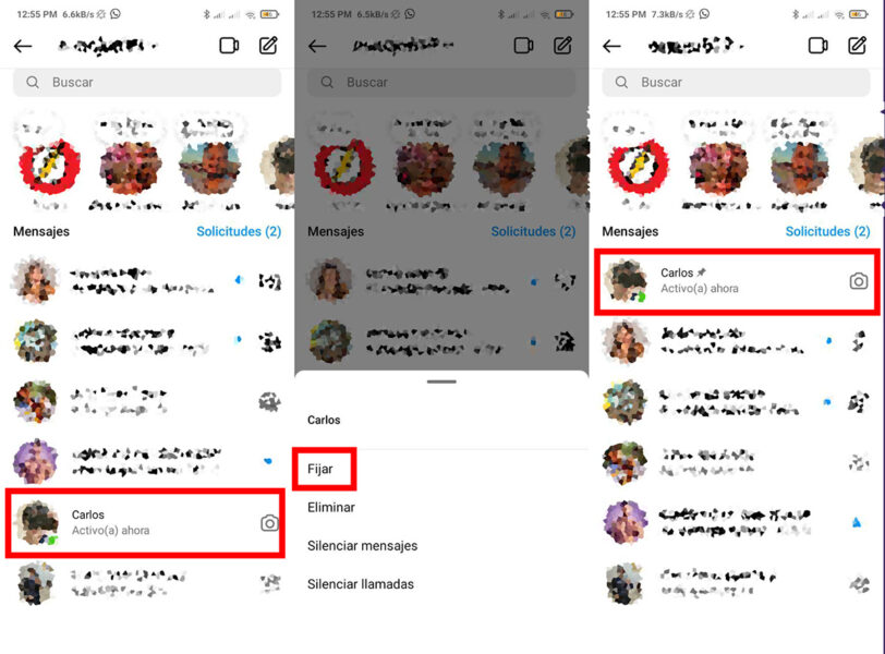 Cómo fijar un chat en Instagram
