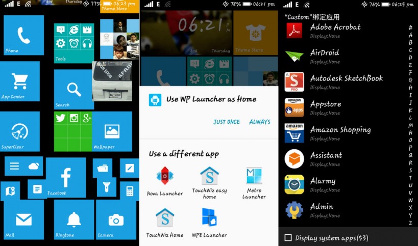 Launcher de Windows 8 para Android