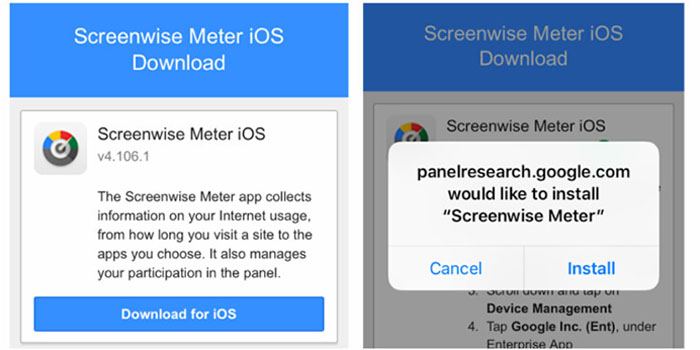 Google también robó datos en iOS con la app Screenwise Meter